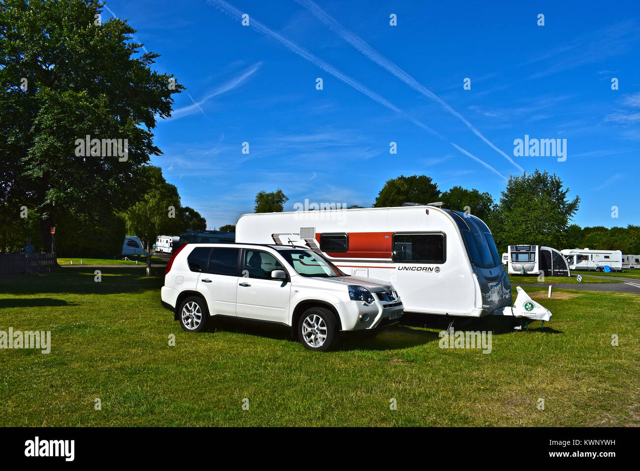 Winchester Caravan & Motorhome Club Site Stock Photo - Alamy
