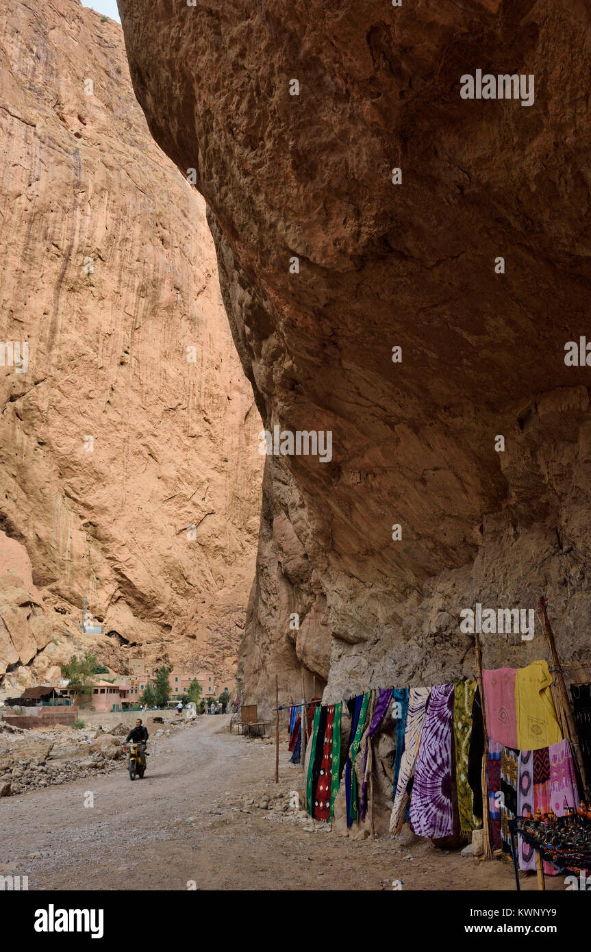 Todra Gorge, natural ravine near Tinerhil. Atlas Mountain region ...