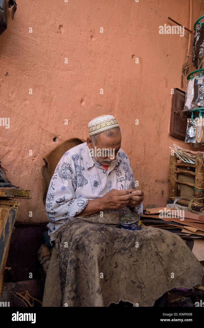 Craftsman at work, Marrakech, Morocco, North Africa Stock Photo - Alamy