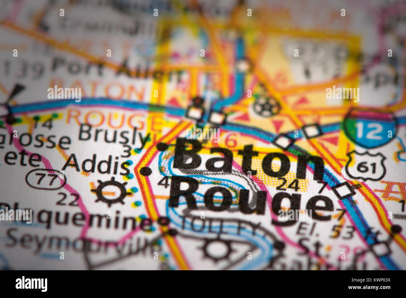 Map of baton rouge louisiana hi-res stock photography and images - Alamy