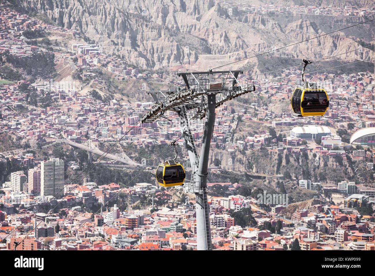 Mi Teleferico cable car transit system in La Paz, Bolivia Stock Photo ...