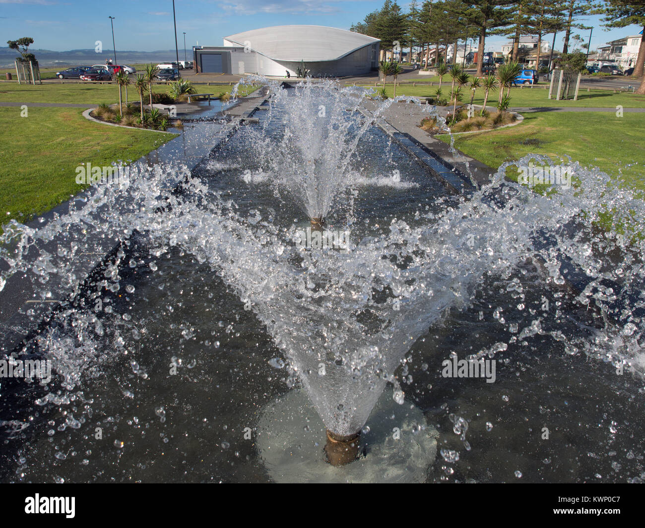 Multiple Water Fountains Stock Photo - Alamy