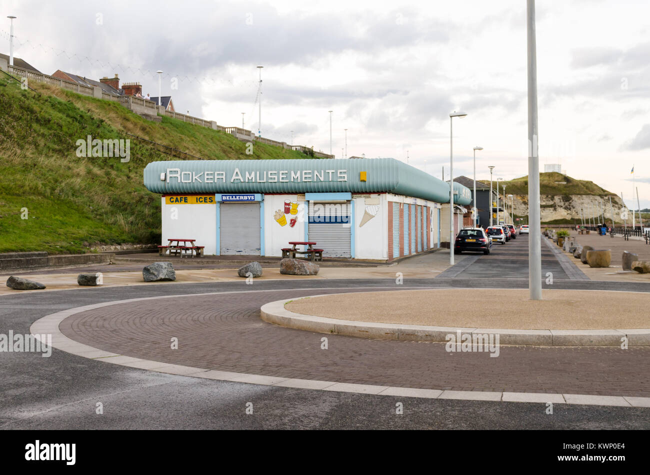 Roker Amusement Arcade and Marine Walk, Roker, Sunderland Stock Photo ...