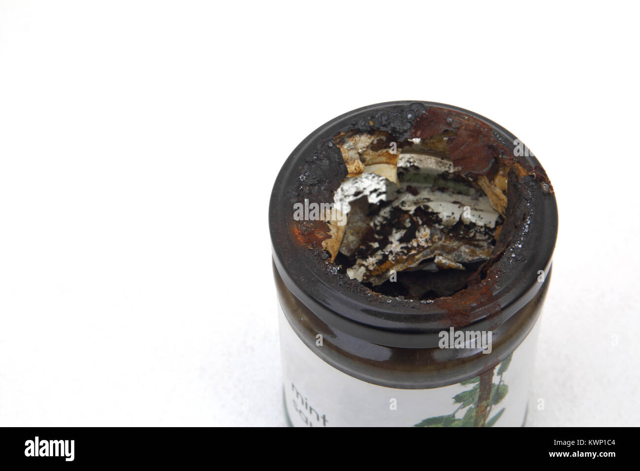 Old Jar Of Mint Sauce With Corroded Lid Stock Photo - Alamy