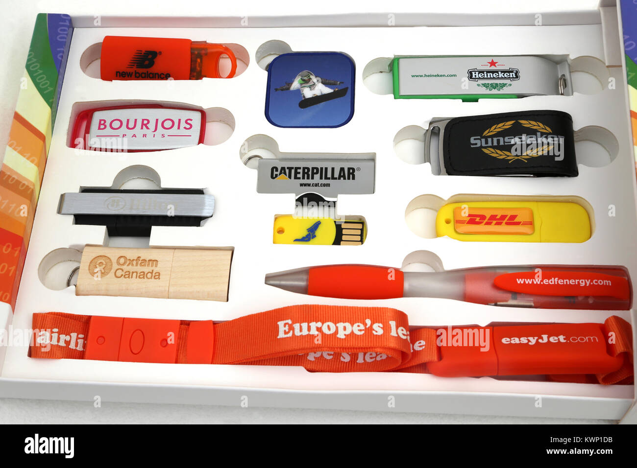 A Box Of Promotional USB Memory Sticks Stock Photo - Alamy