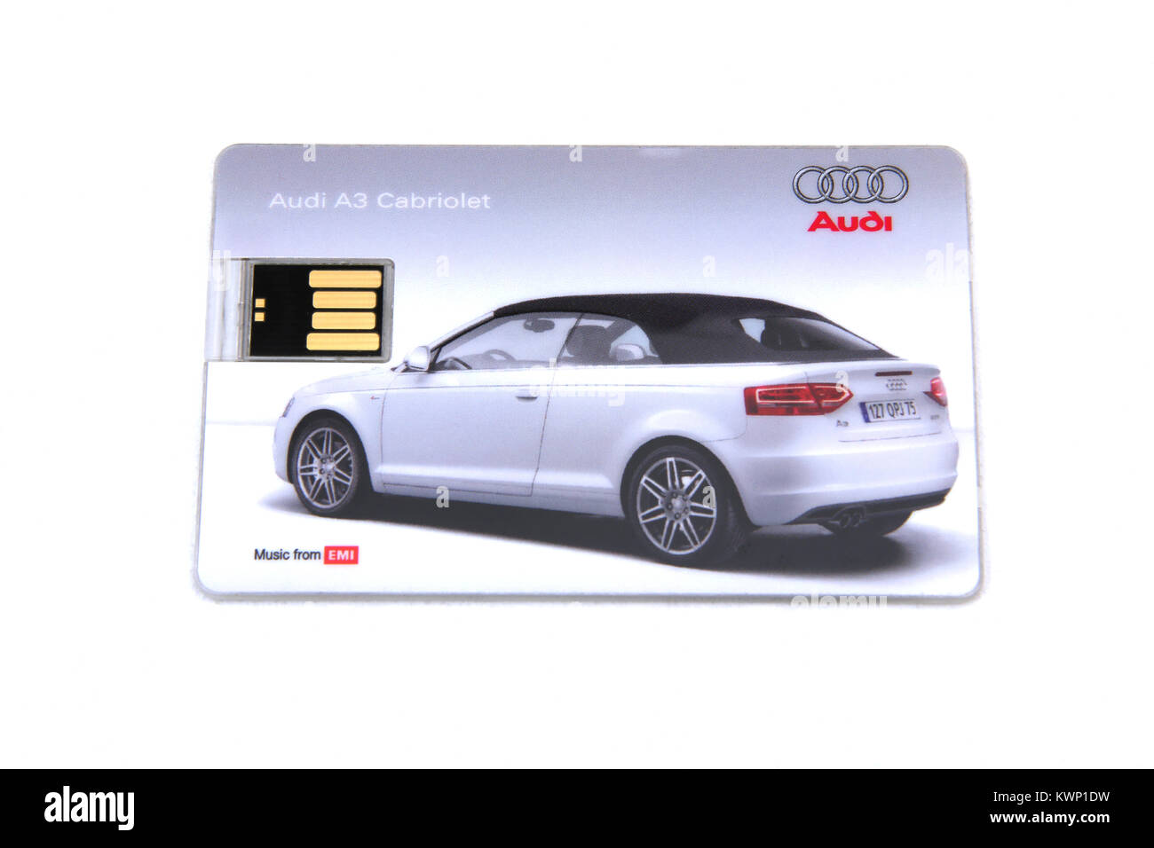 A Promotional USB Memory Card With Audi A3 Cabriolet Advert Stock Photo ...