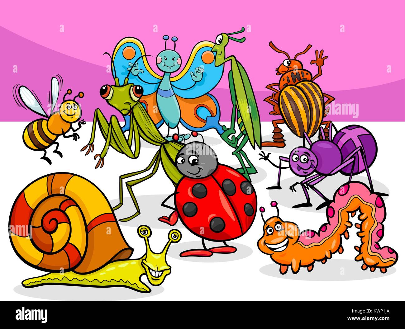 Cartoon Illustration of Insects and Bugs Animal Comic Characters Group ...