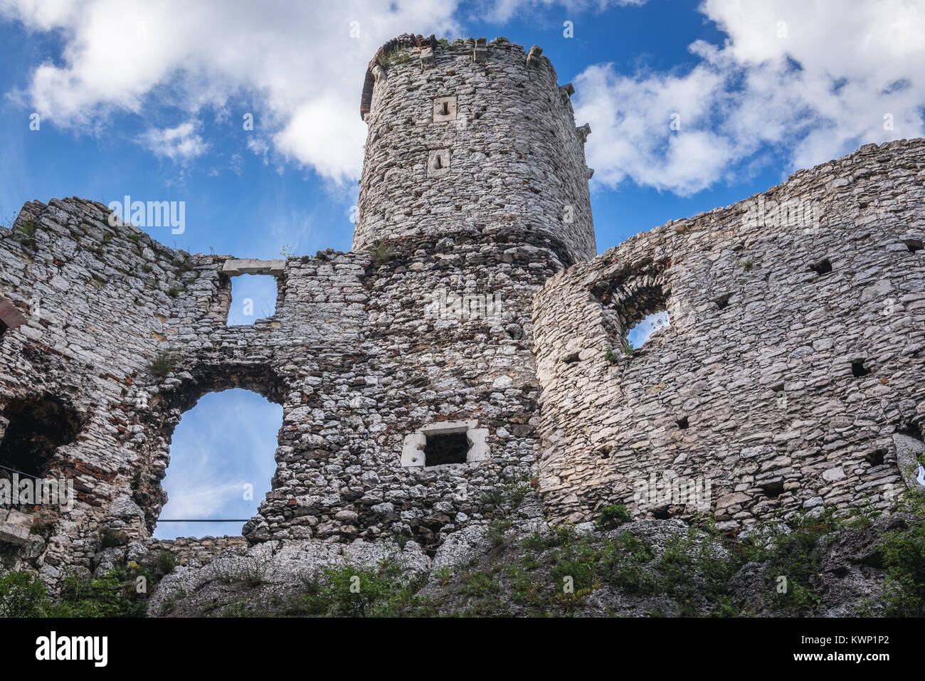 One of the towers of Ogrodzieniec Castle in Podzamcze village, part of ...