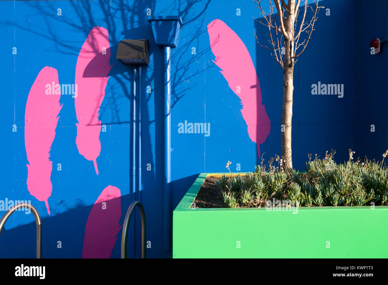 Blue painted hoarding hi-res stock photography and images - Alamy