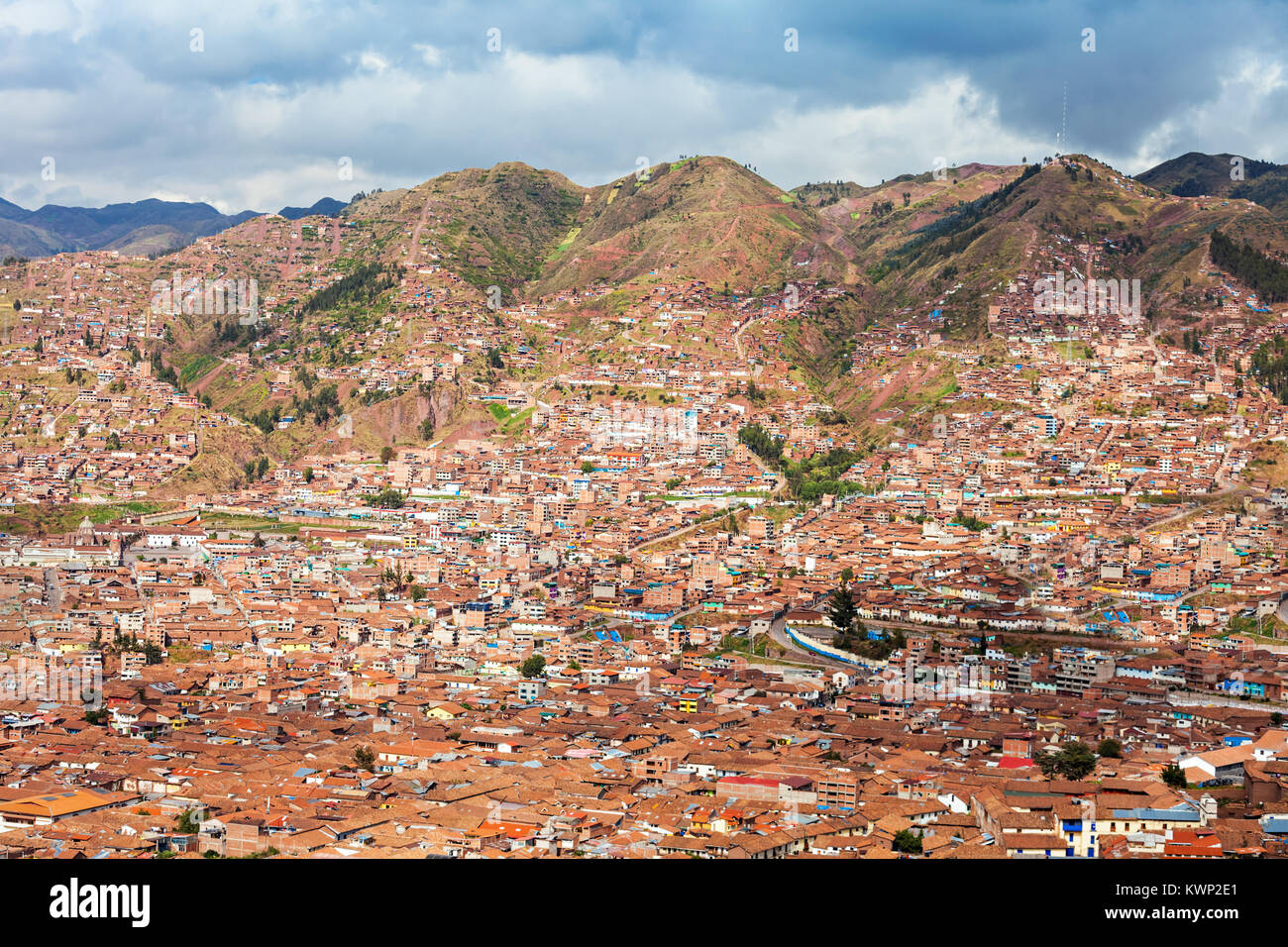 Cusco aerial view from Saqsaywaman in Cusco, Peru Stock Photo - Alamy