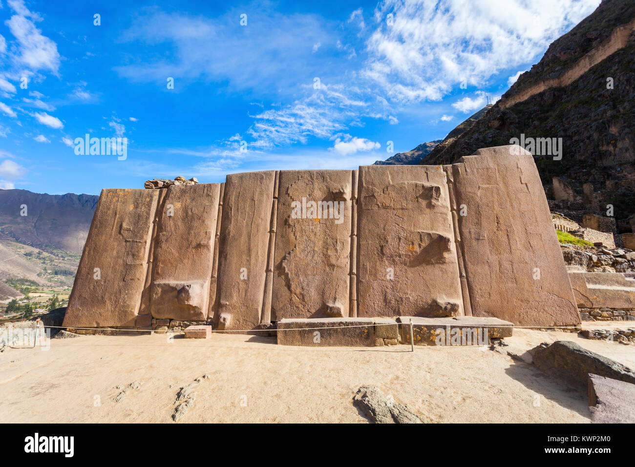 Ollantaytambo Wall of the Six Monoliths (Sun Temple) in Ollantaytambo ...