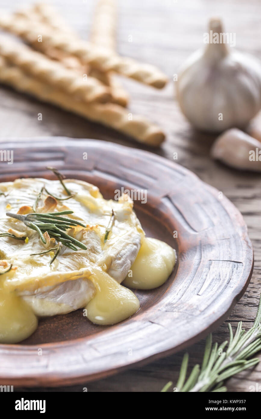 Baked Camembert cheese Stock Photo - Alamy
