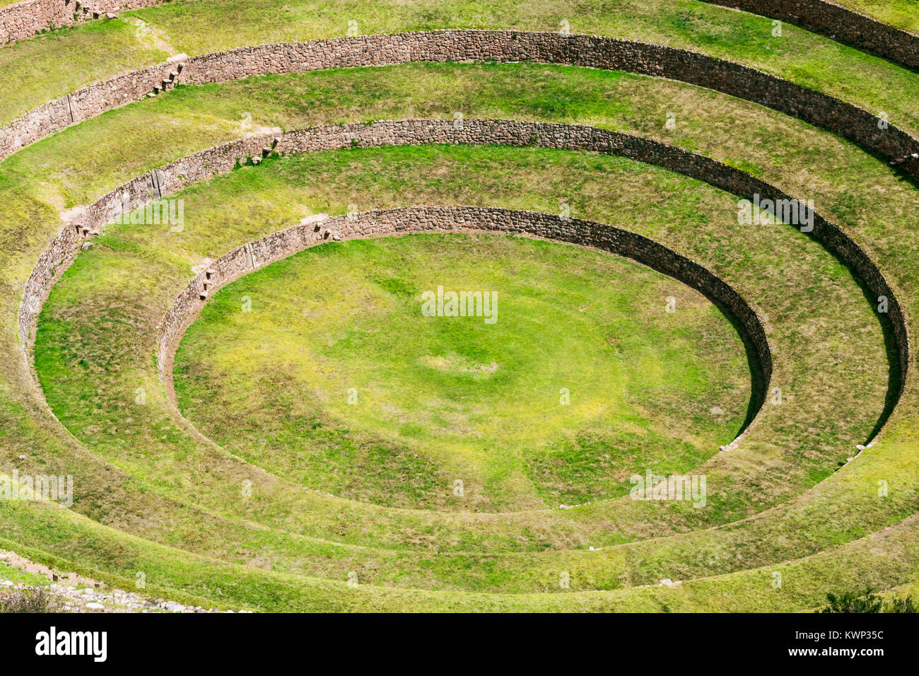 Moray inca ruins is an archaeological site near Cusco in Peru Stock ...