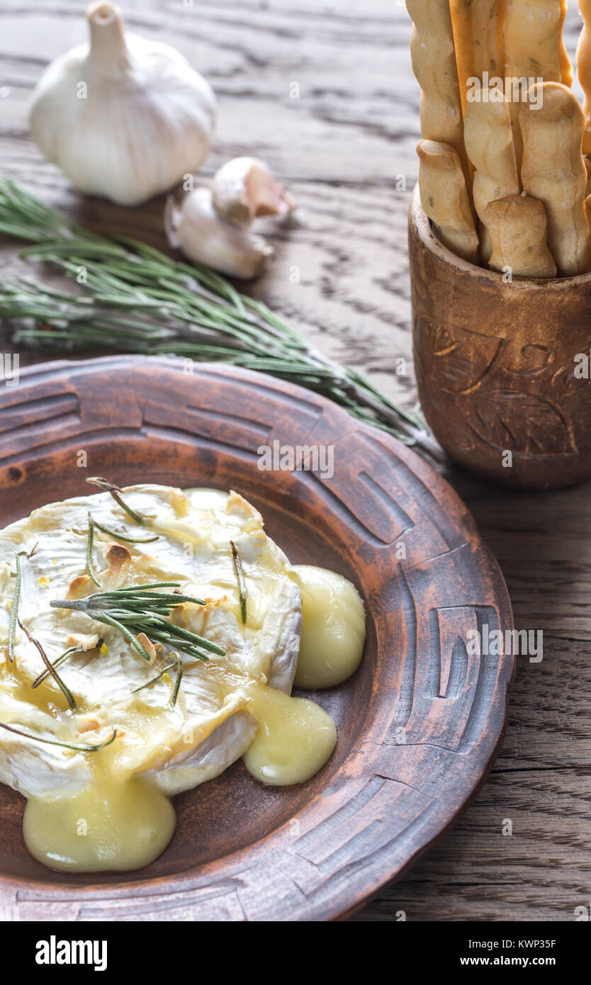 Baked Camembert cheese Stock Photo - Alamy