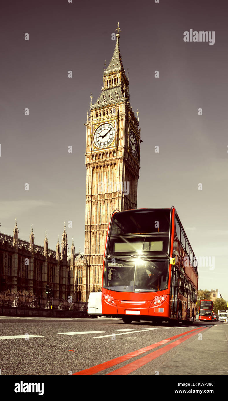 Double decker bus in front of big ben hi-res stock photography and ...