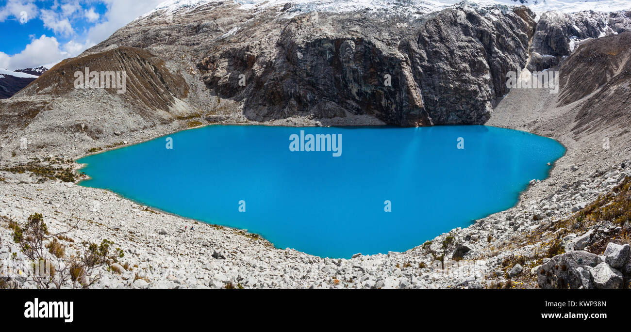 Lake Laguna 69 is situated in the Huascaran National Park in the Andes ...