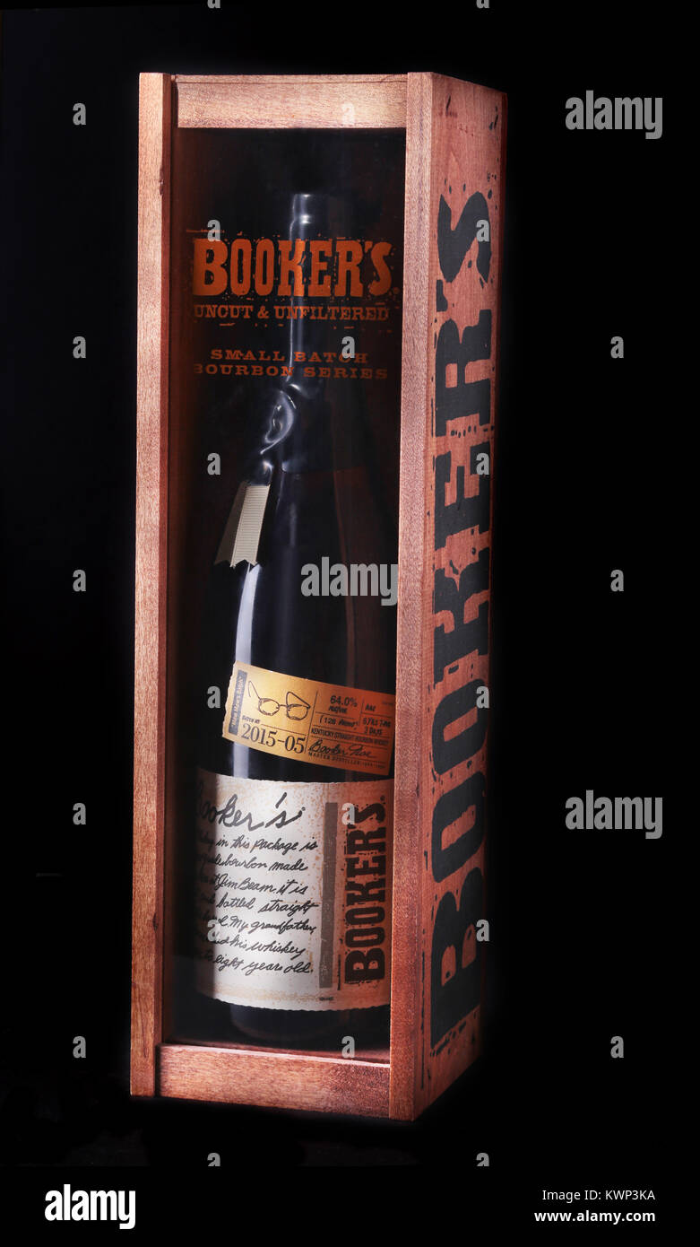 Grodno, Belarus, January 03, 2018 , Booker's, Kentucky straight bourbon ...