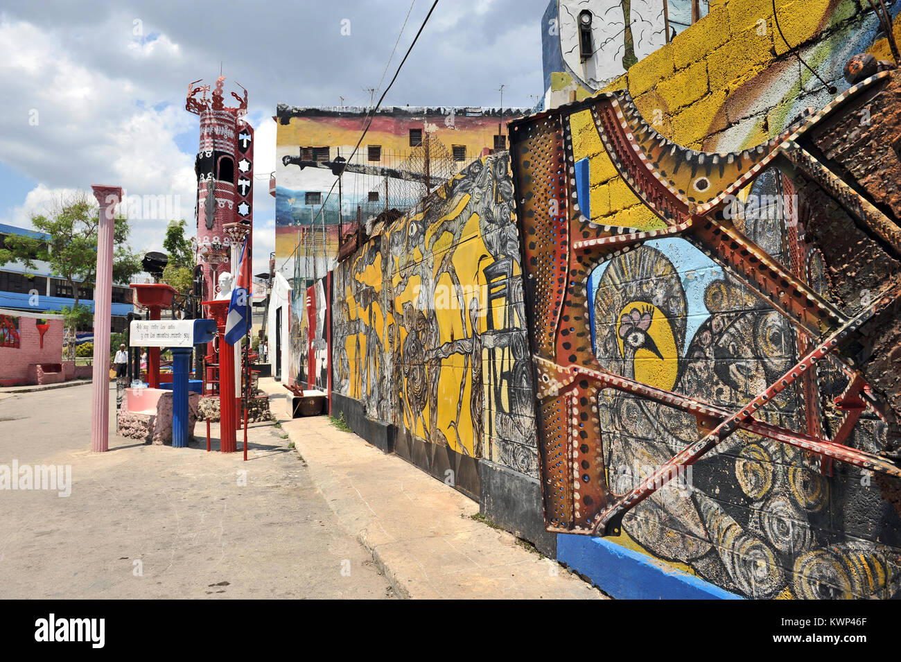 HAVANA, CUBA, MAY 11, 2009. Graffiti and wall paintings in Havana, on ...