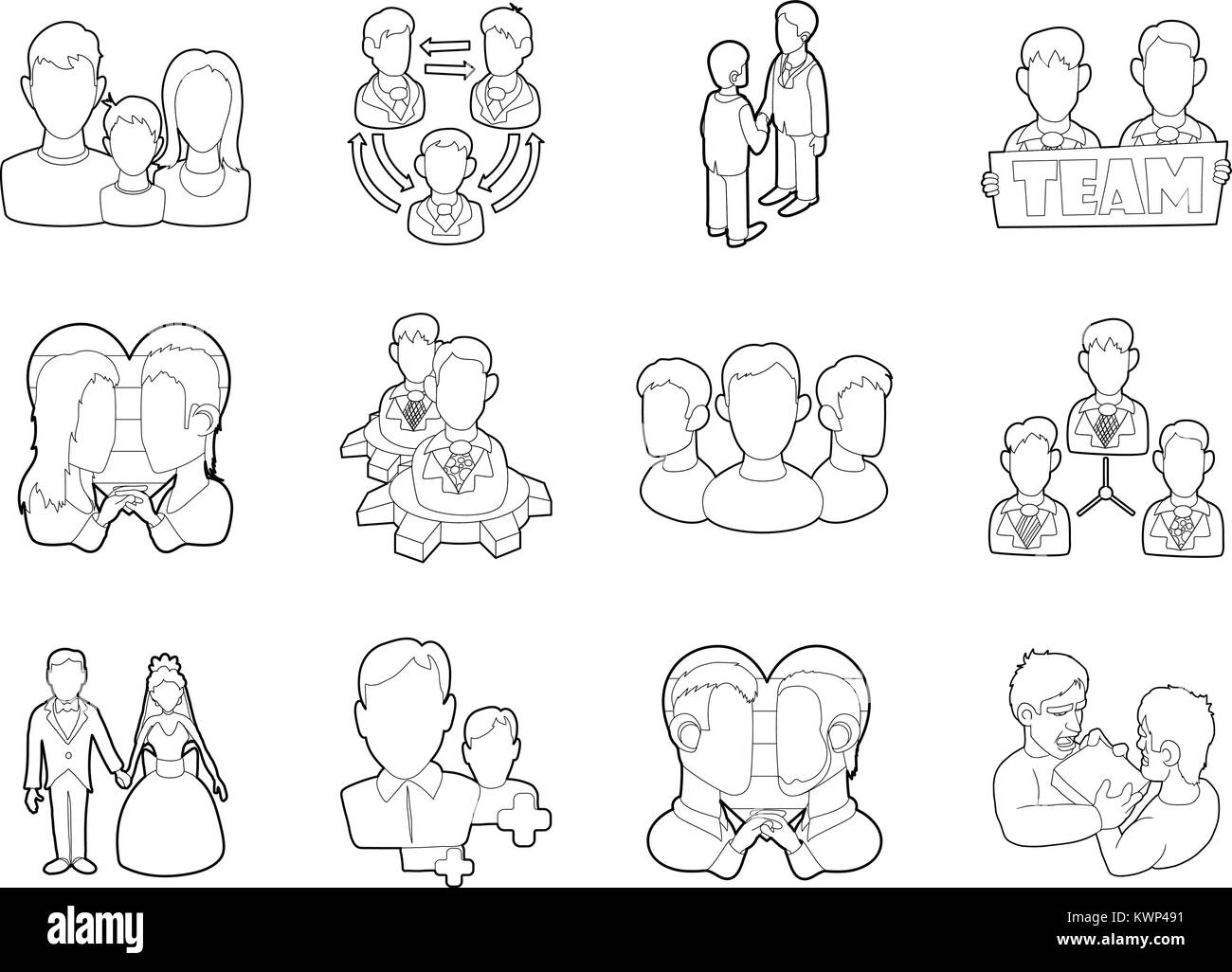 Stick men crowd illustration Stock Vector Images - Alamy