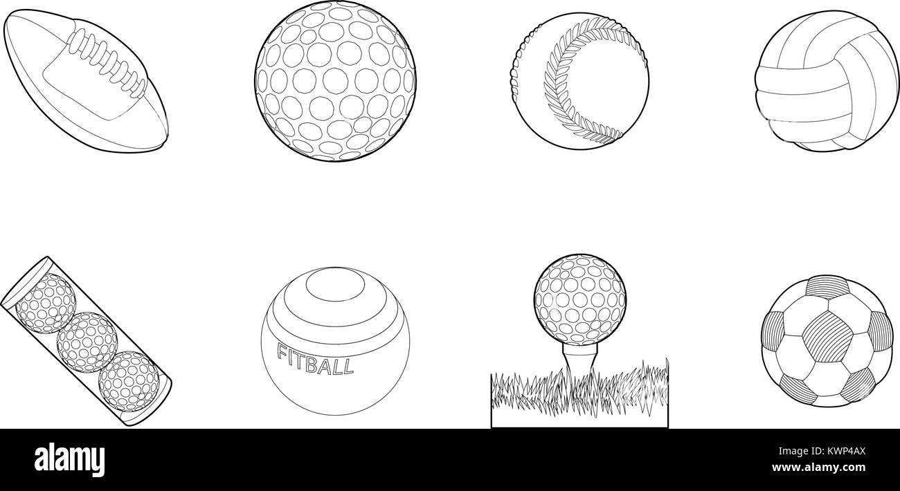 Balls icon set, outline style Stock Vector Image & Art - Alamy