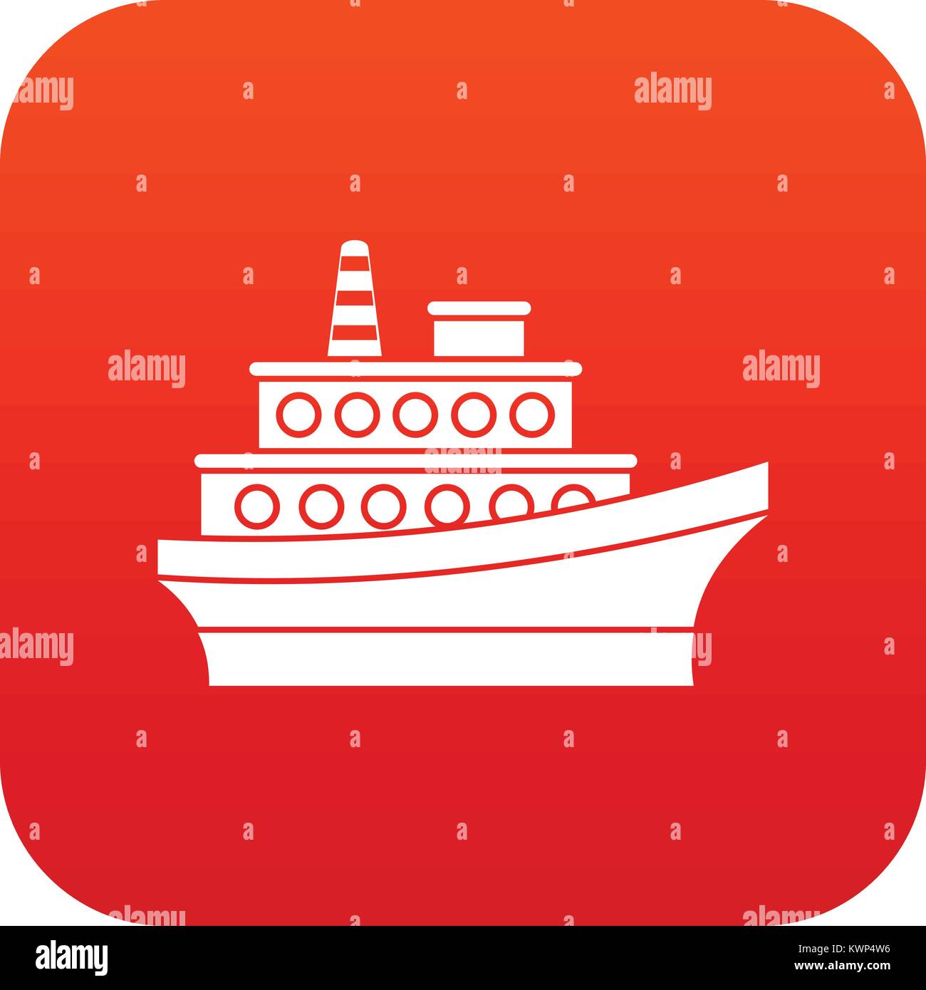 Big ship icon digital red Stock Vector Image & Art - Alamy