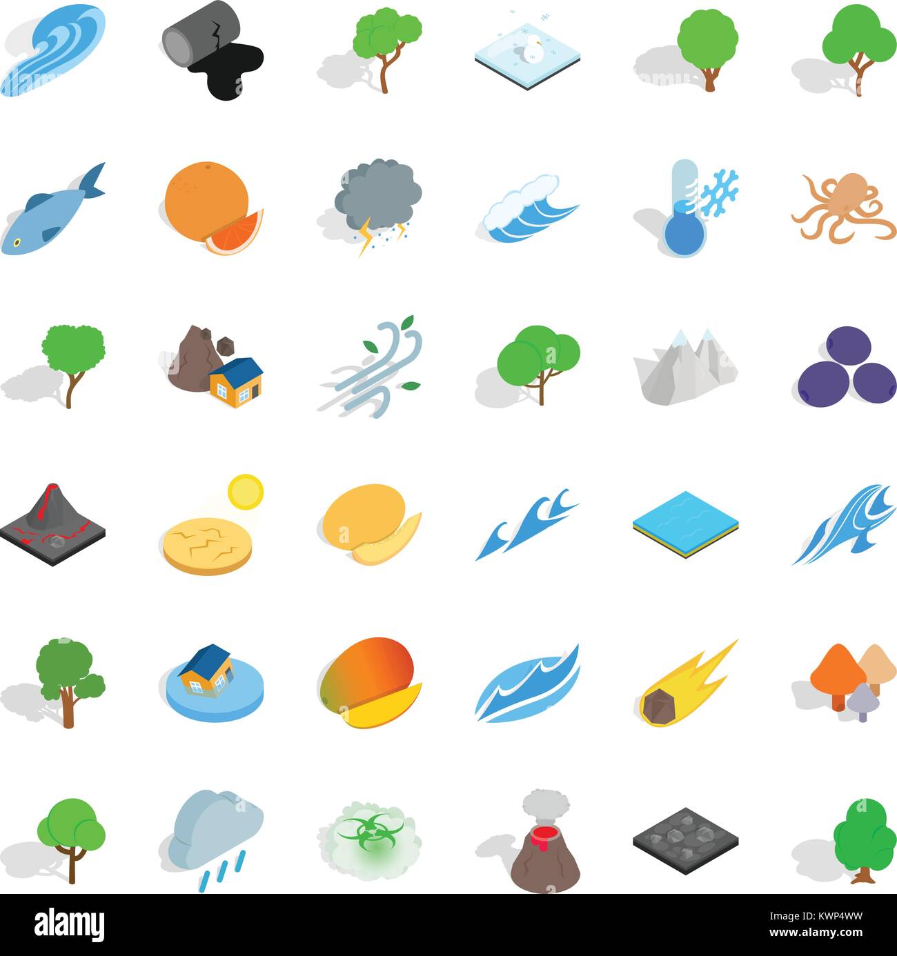 Disaster icons set, isometric style Stock Vector Image & Art - Alamy