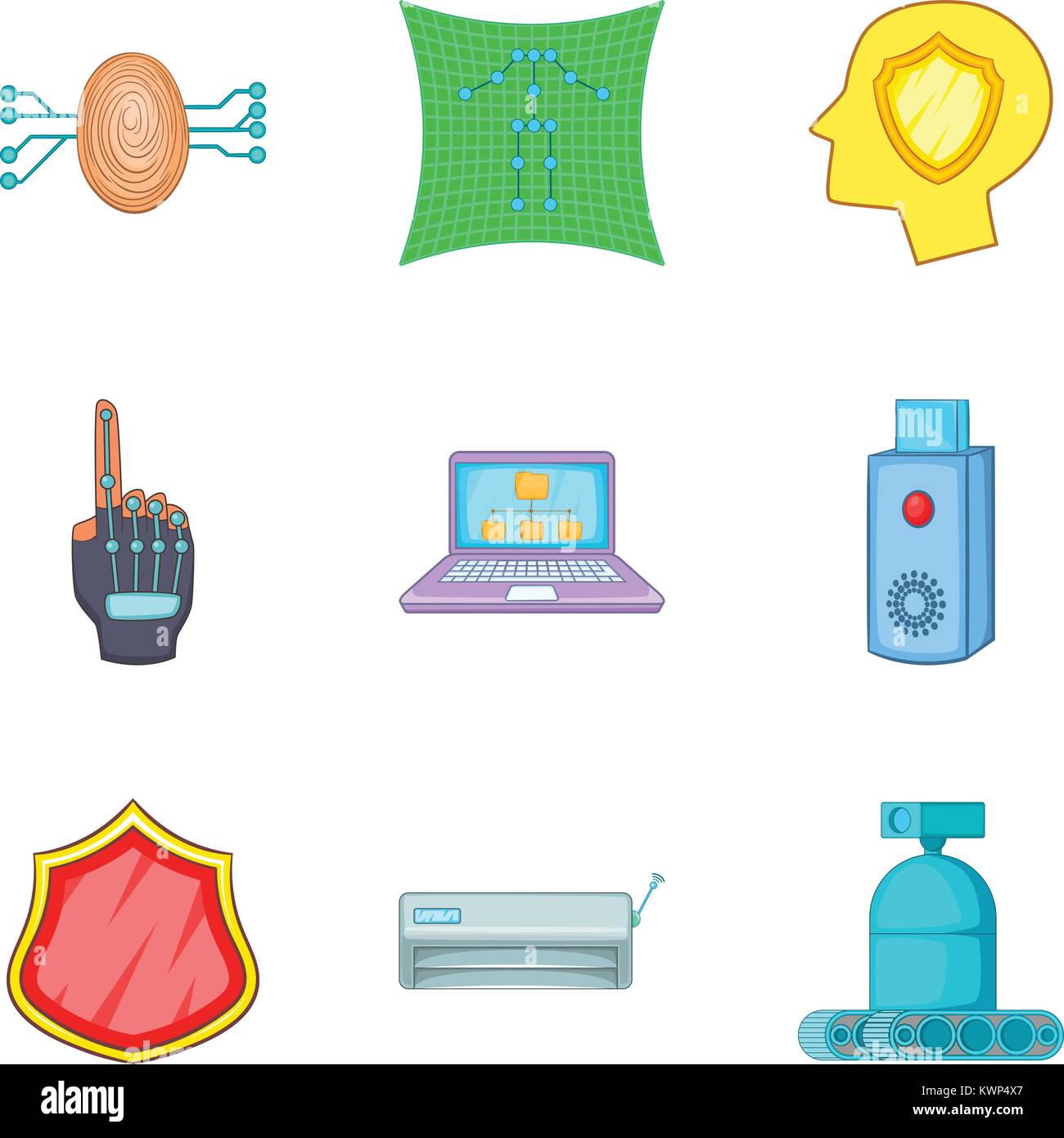 Cyber policy icons set, cartoon style Stock Vector Image & Art - Alamy