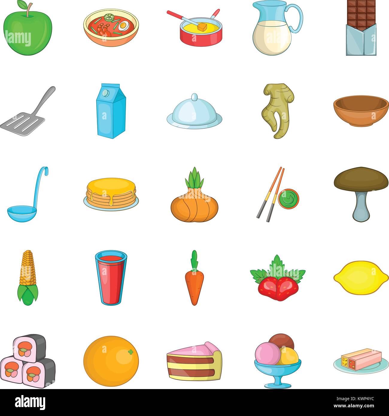Culinary ingredient icons set, cartoon style Stock Vector Image & Art ...