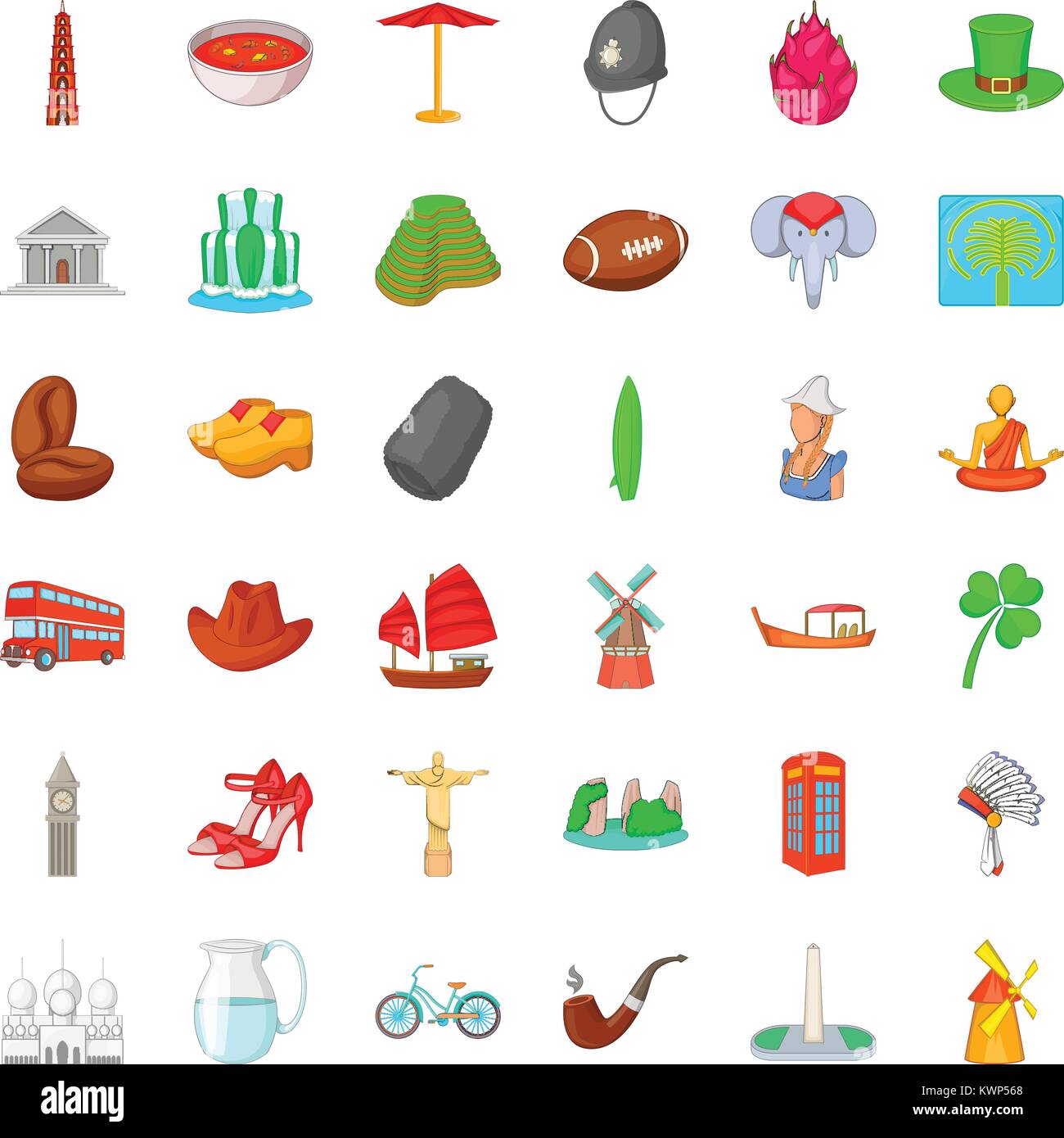 London icons set, cartoon style Stock Vector Image & Art - Alamy