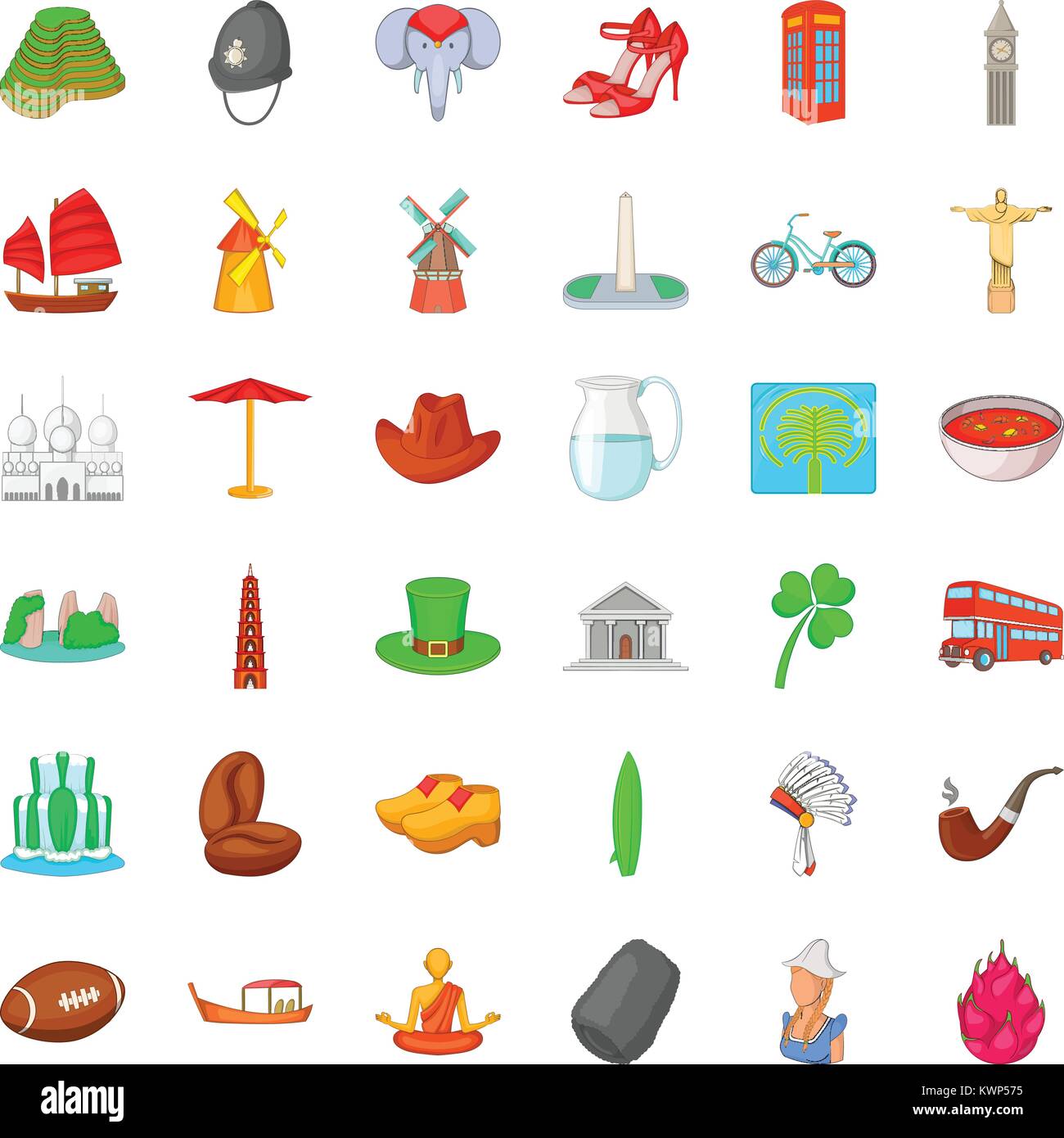 London icons set, cartoon style Stock Vector Image & Art - Alamy