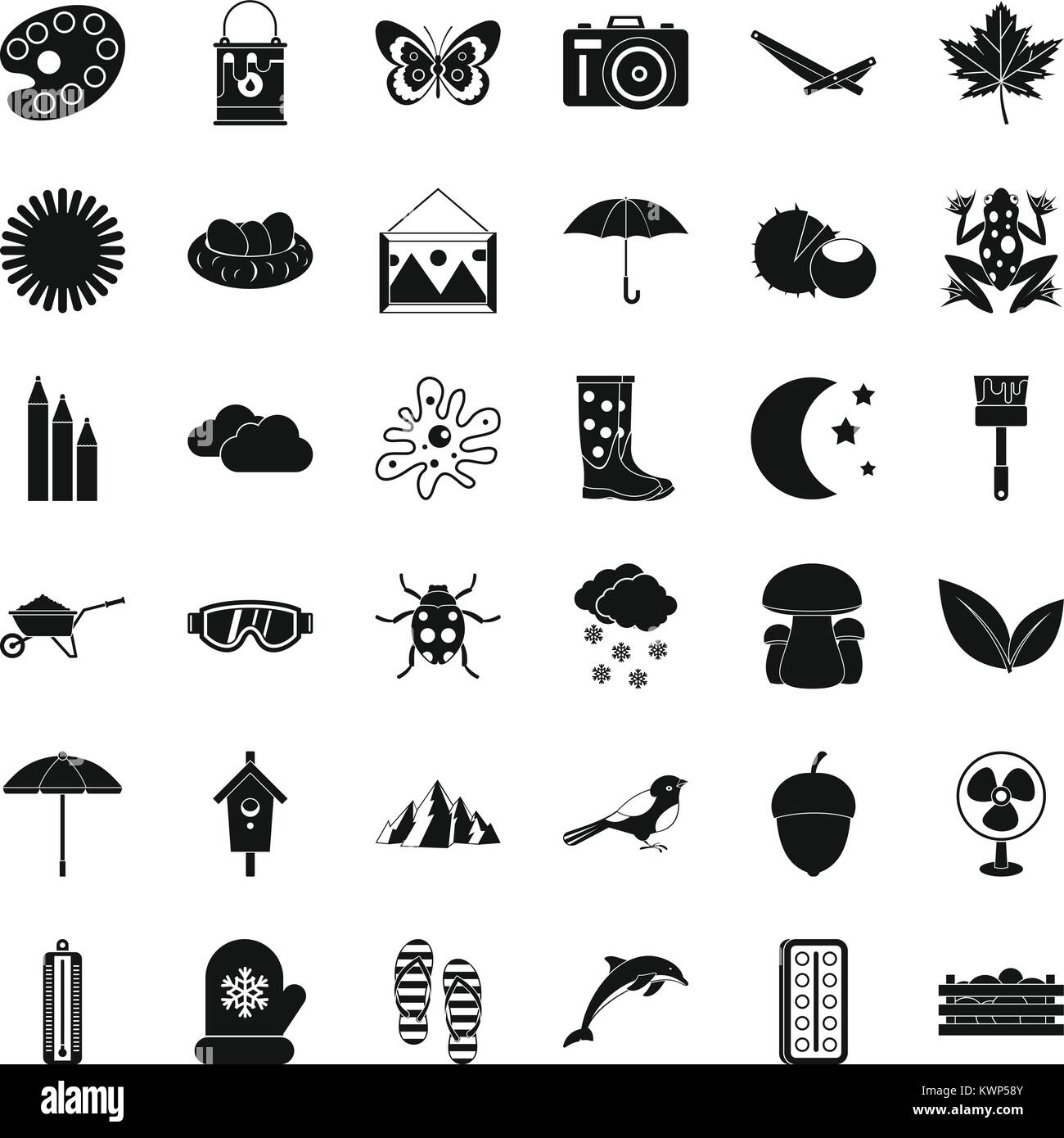 Landscape icons set, simple style Stock Vector Image & Art - Alamy