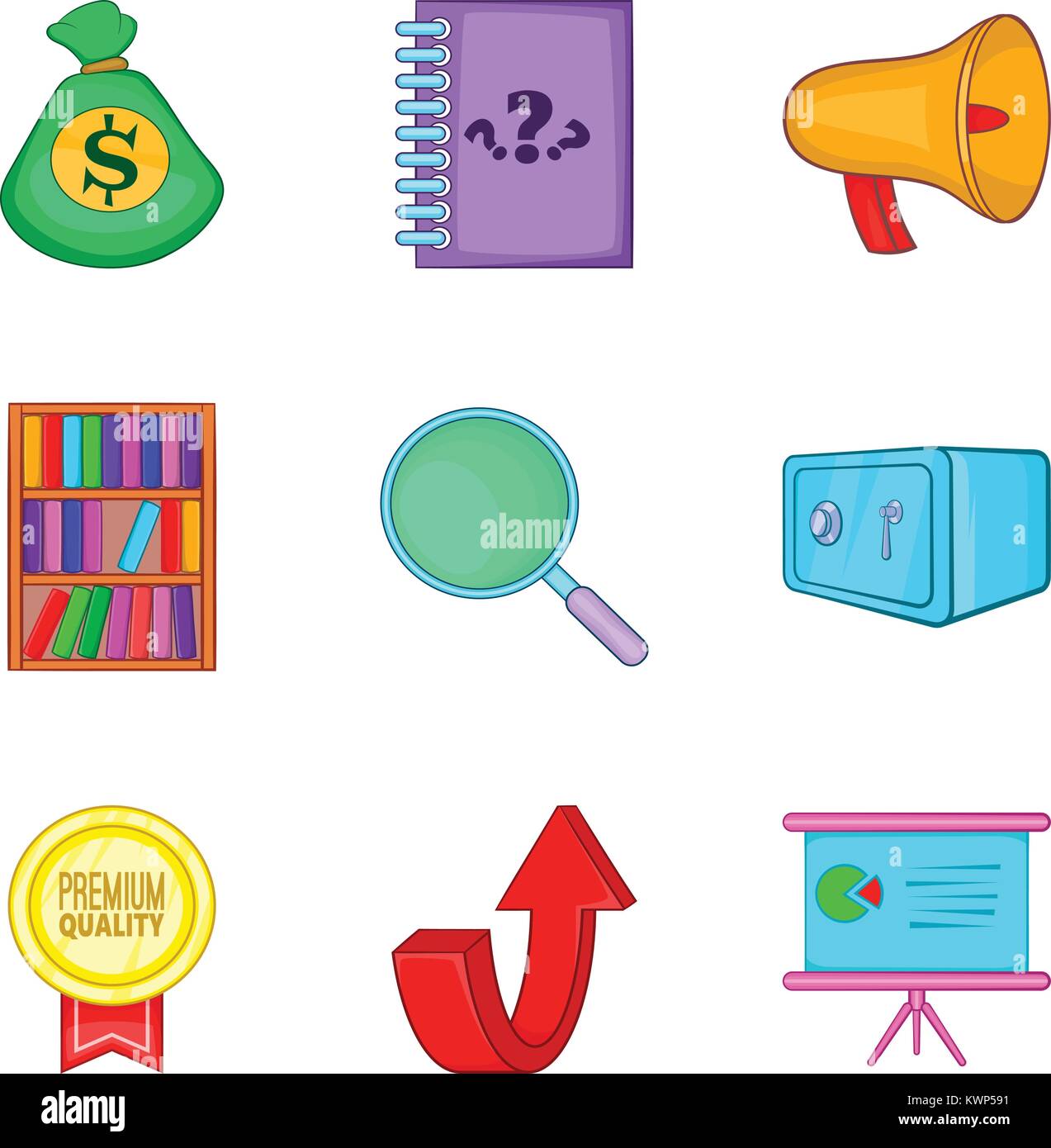 Information center icons set, cartoon style Stock Vector Image & Art ...