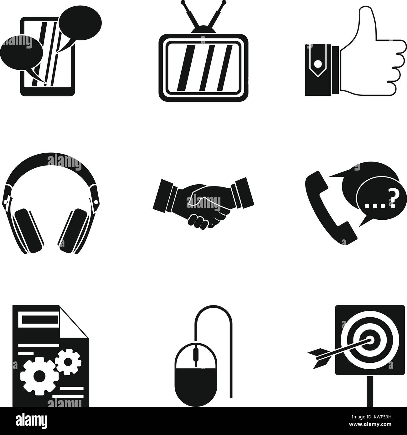 Important information icons set, simple style Stock Vector Image & Art ...