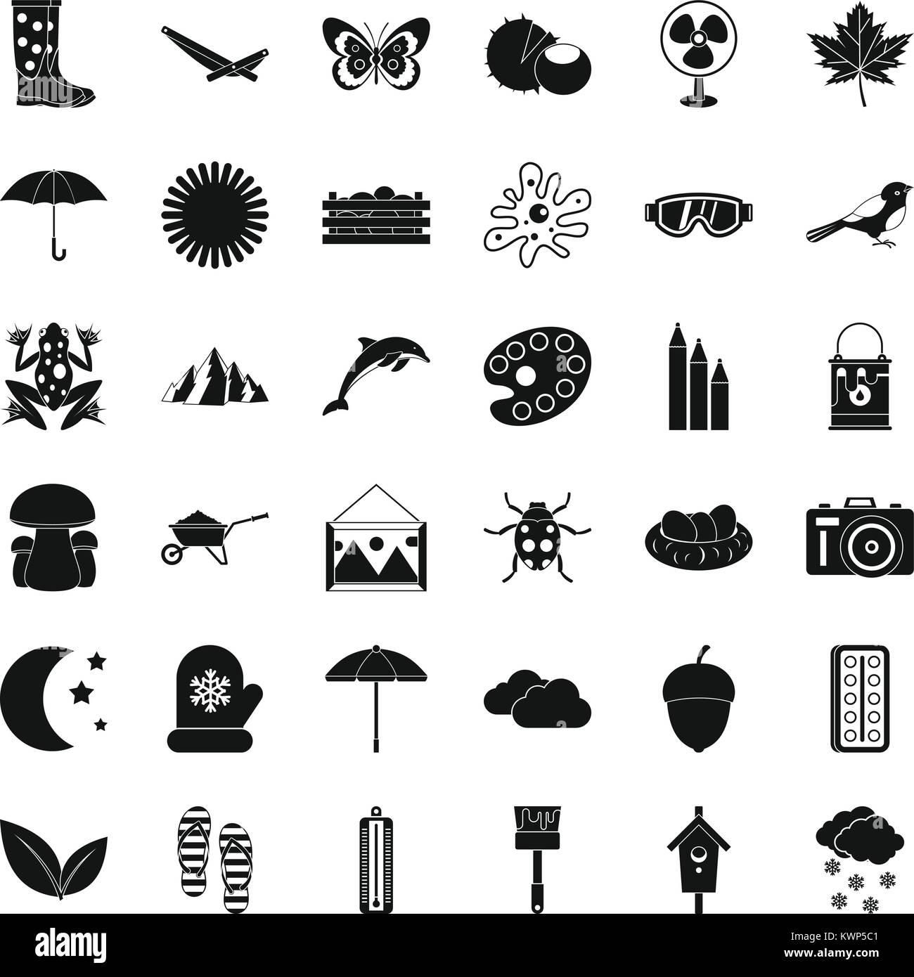 Summer icons set, simple style Stock Vector Image & Art - Alamy