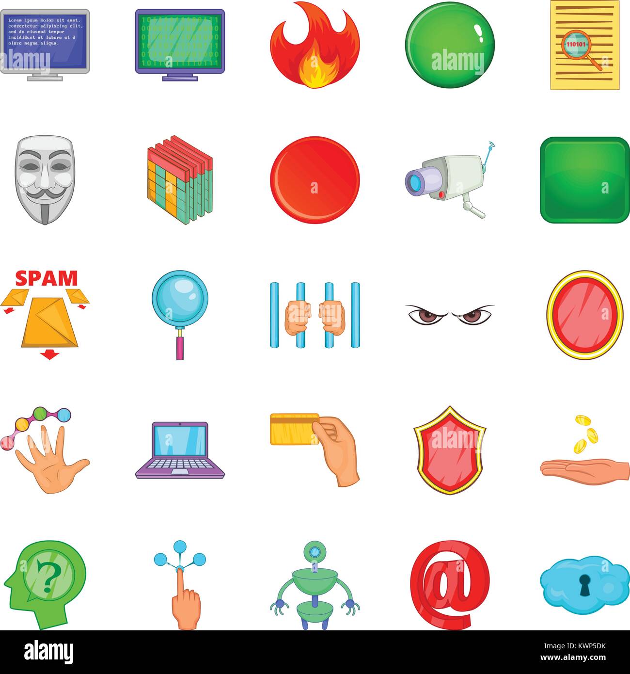 Cyber spying icons set, cartoon style Stock Vector Image & Art - Alamy
