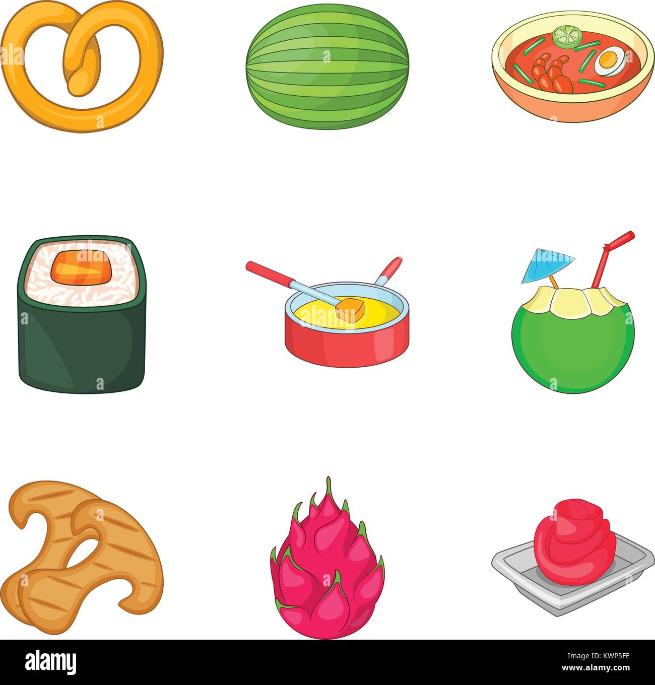 Yum yum icons set, cartoon style Stock Vector Image & Art - Alamy