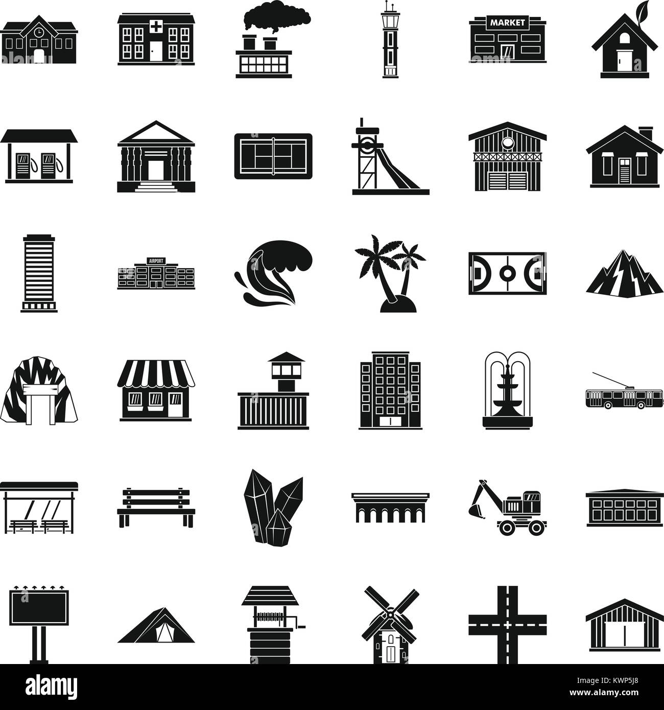 Bridge icons set, simple style Stock Vector Image & Art - Alamy