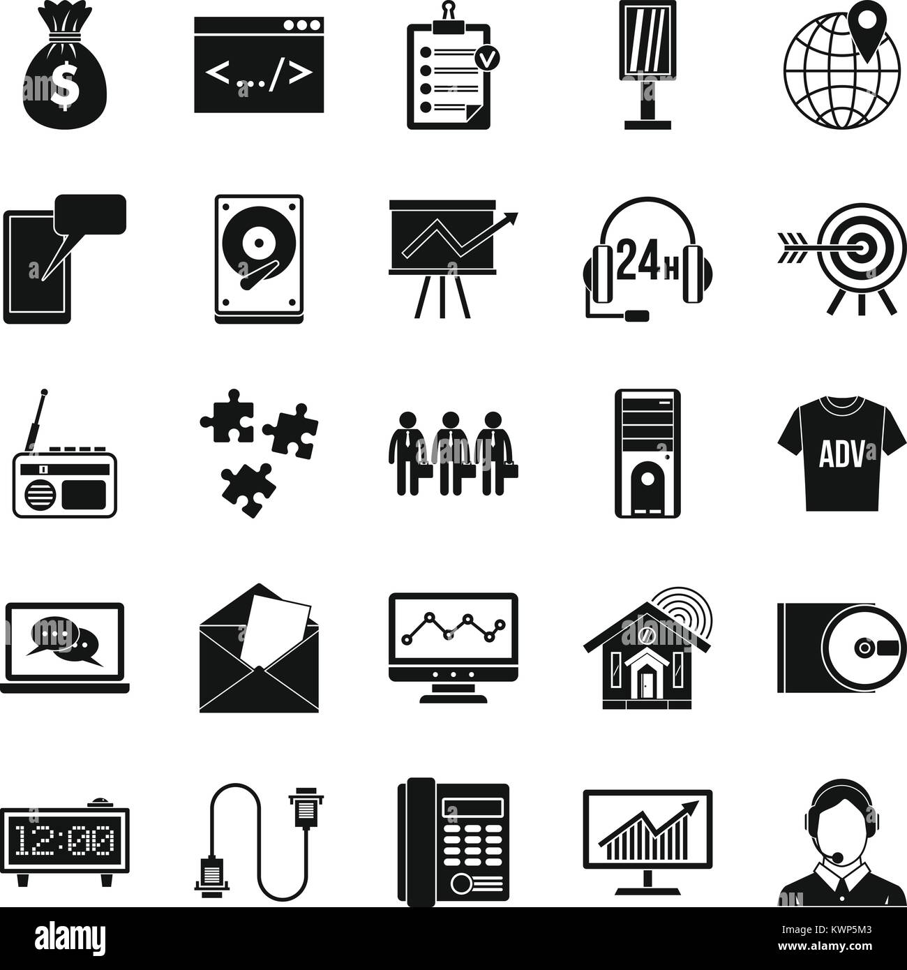 Software system icons set, simple style Stock Vector Image & Art - Alamy