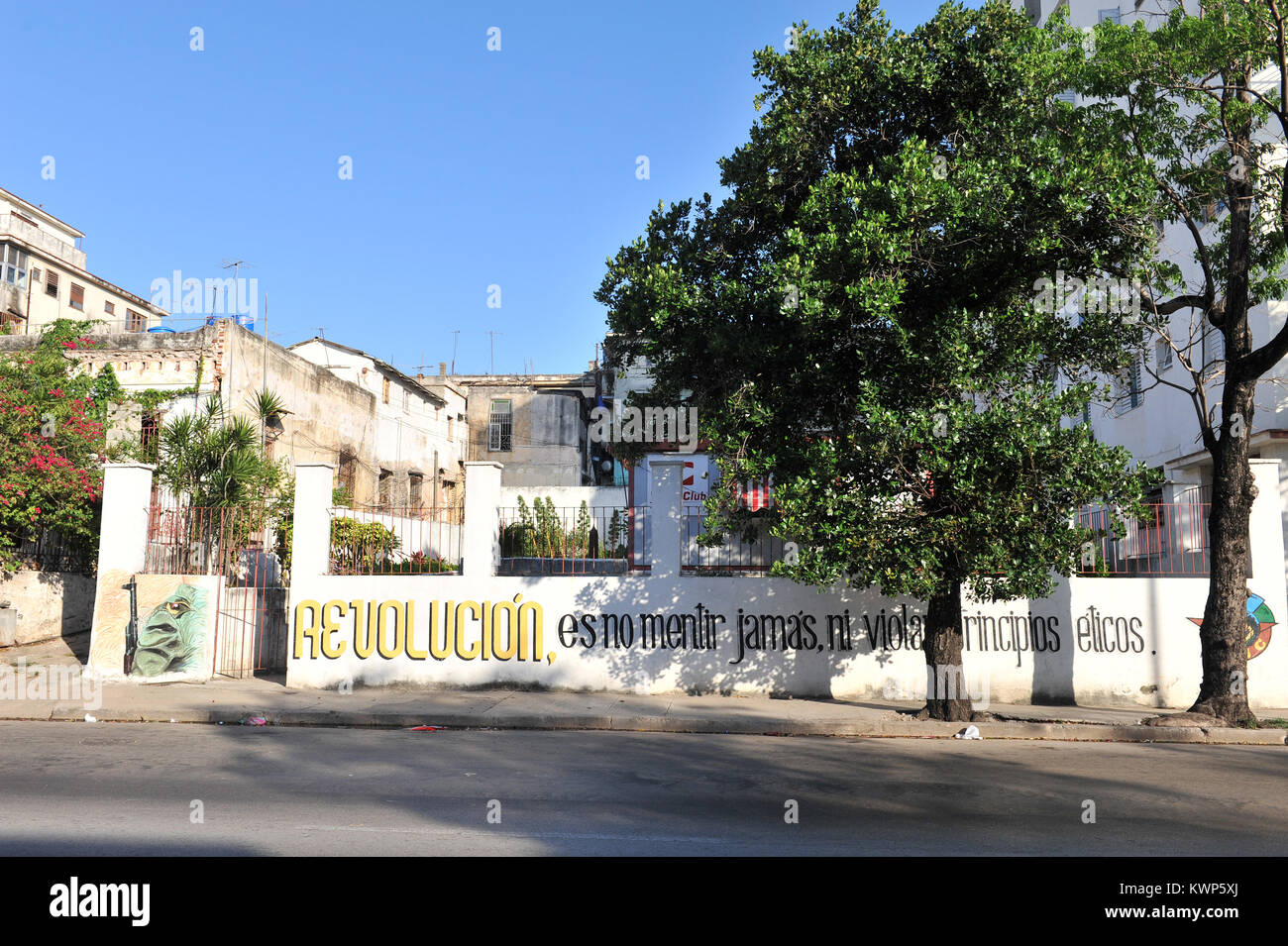 HAVANA, CUBA, MAY 11, 2009. Artistic wall writings about the communist ...