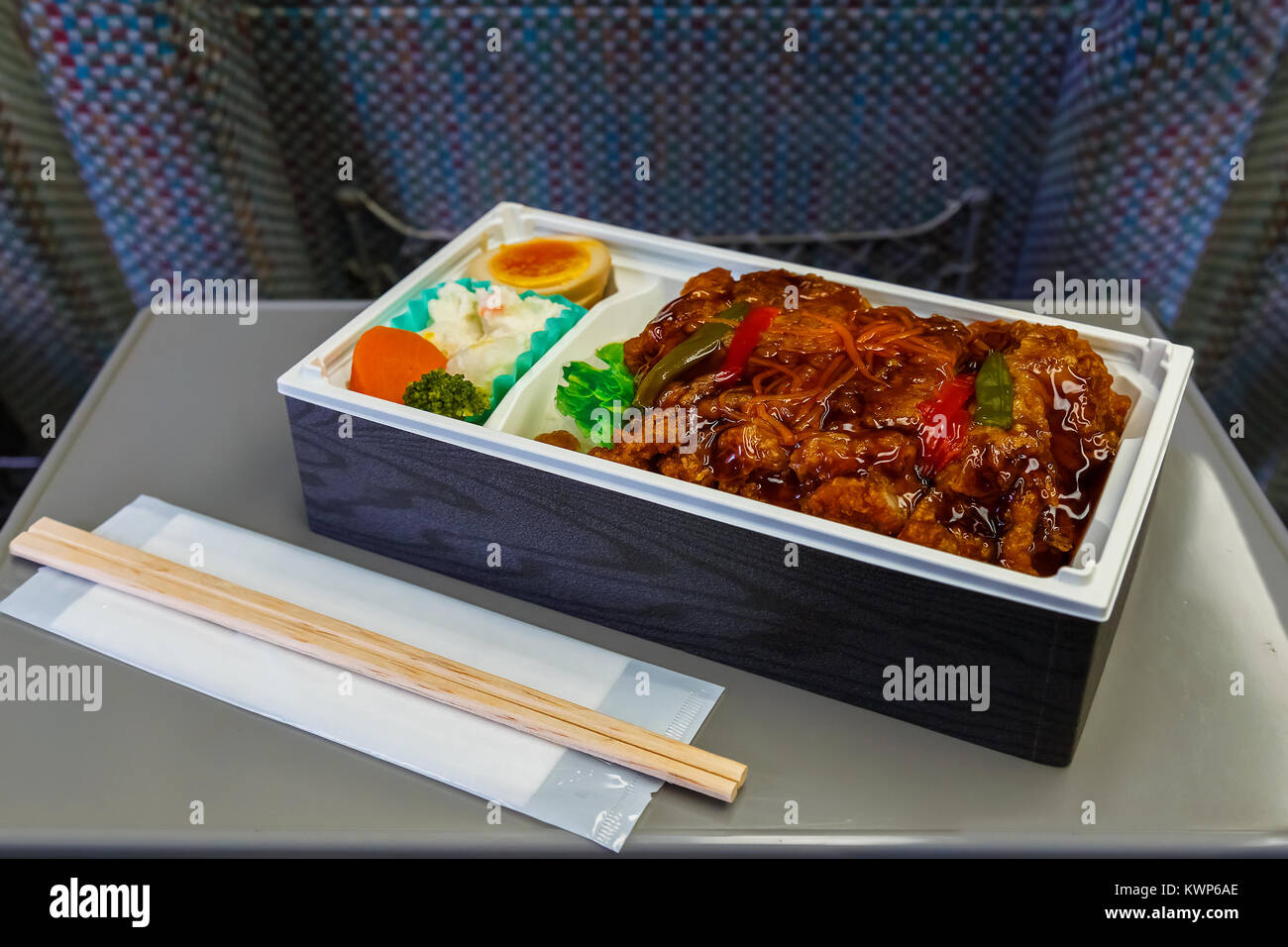Japanese Lunch Box (Bento) on a Japanese Bullet train Stock Photo - Alamy