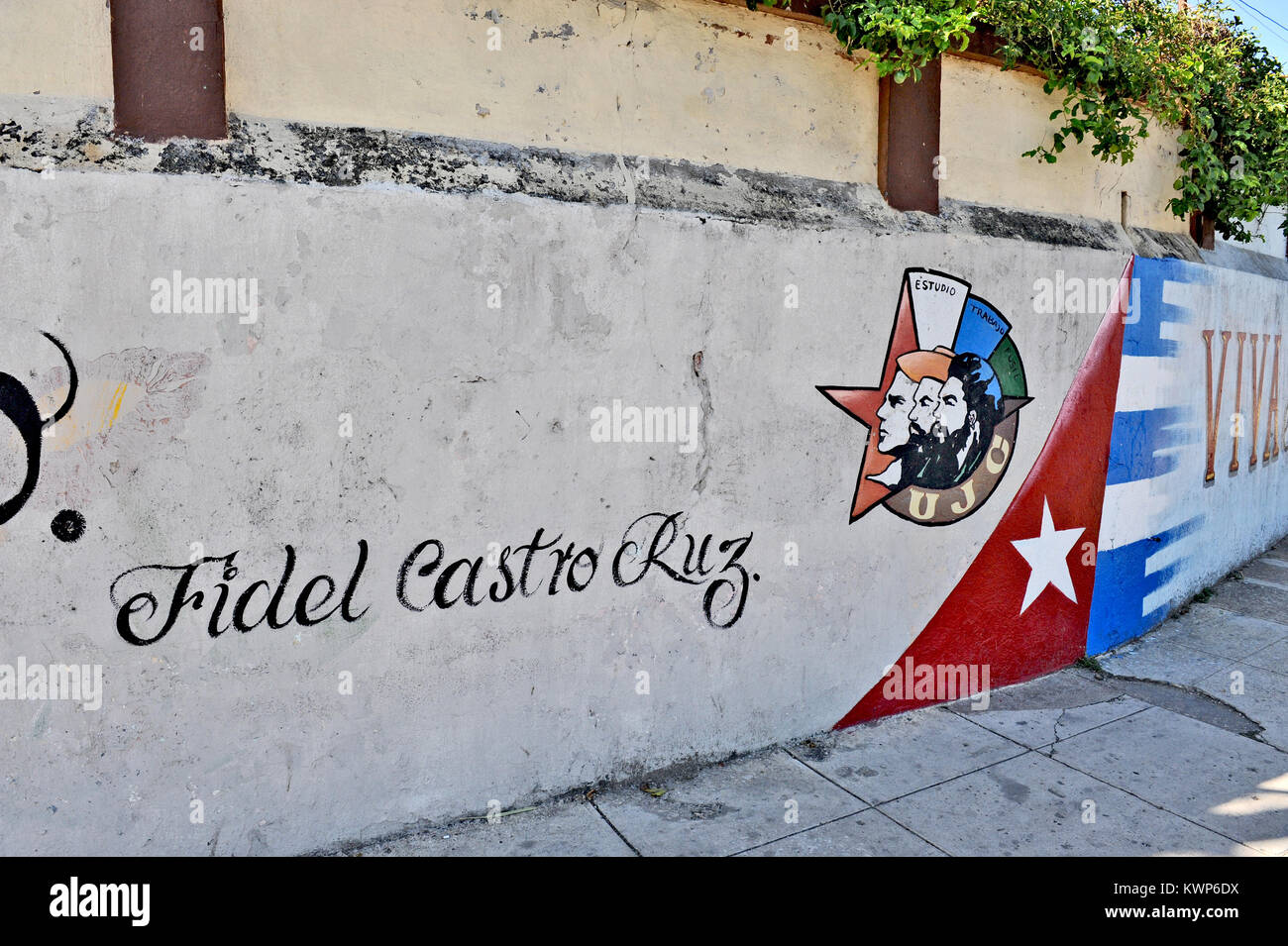 HAVANA, CUBA, MAY 11, 2009. Graffiti and wall paintings representing ...