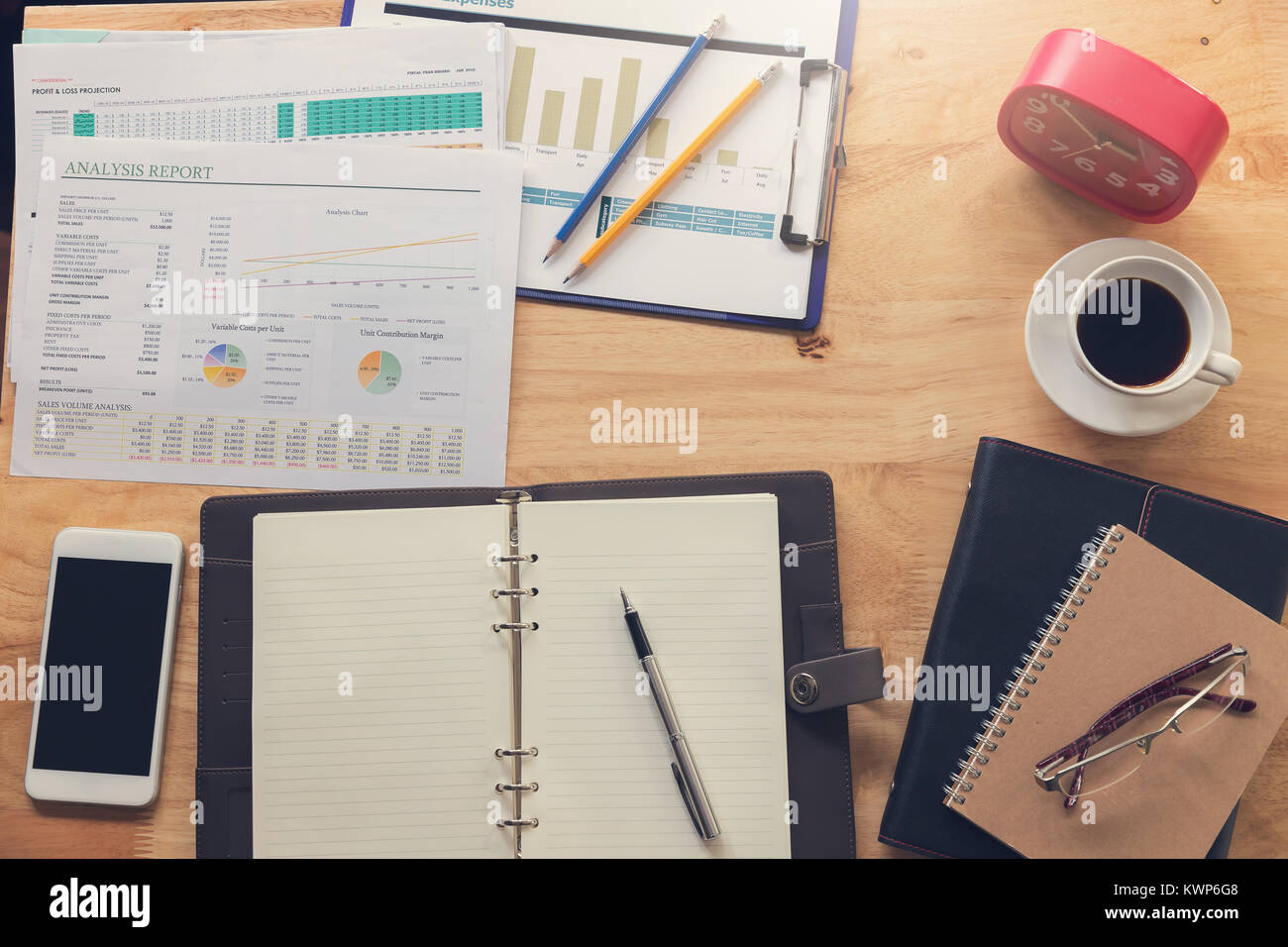 Business and finance concept of office working, Office desk in working ...