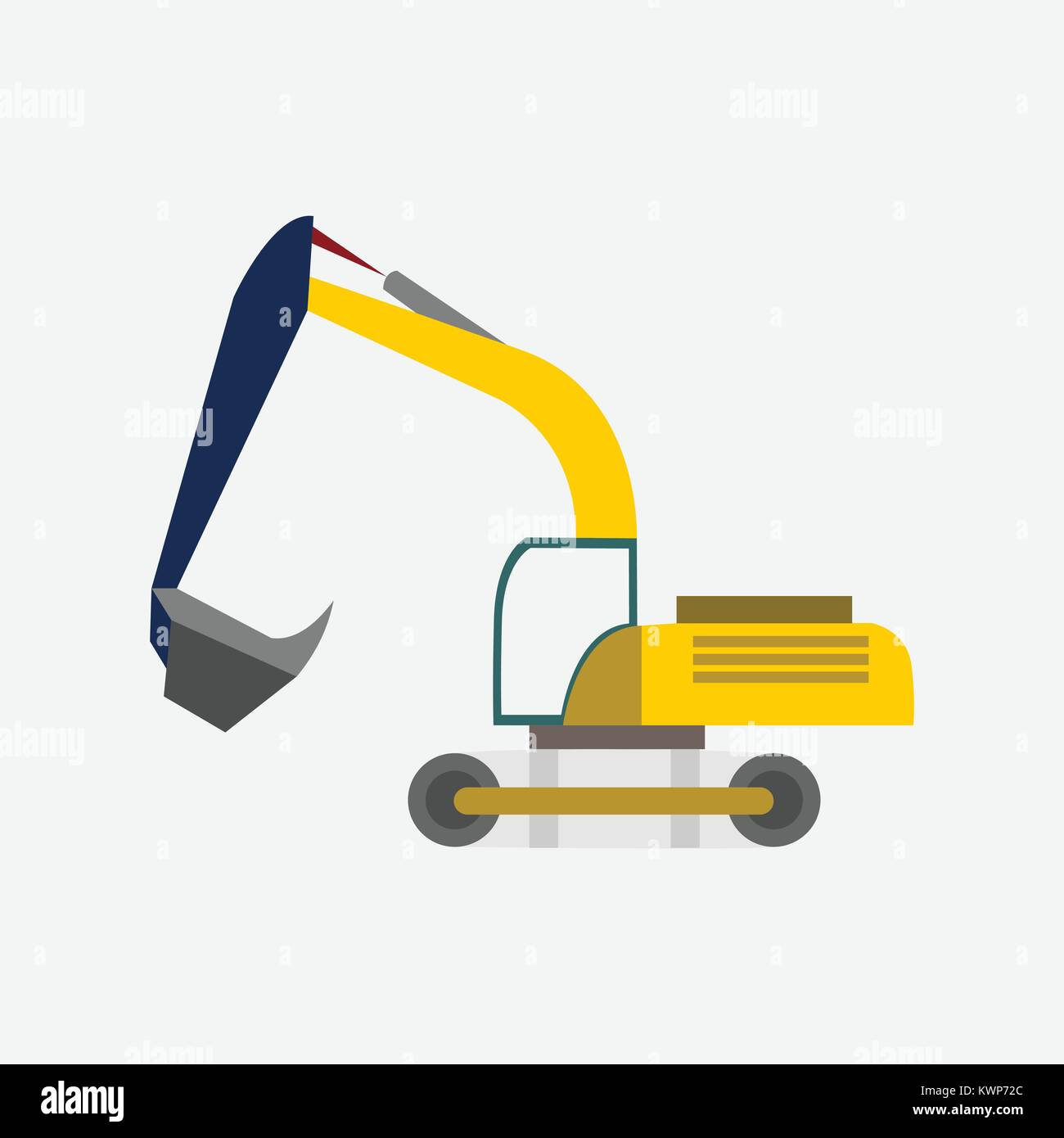 Excavator Heavy Vehicle Transport Vector Illustration Graphic Design ...