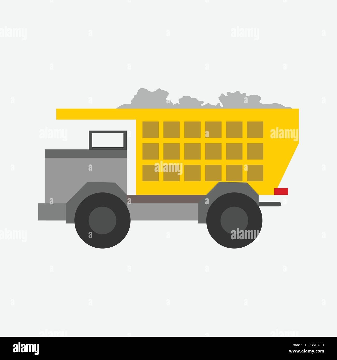 Big Yellow Transport Truck Mining Vector Illustration Graphic Design ...