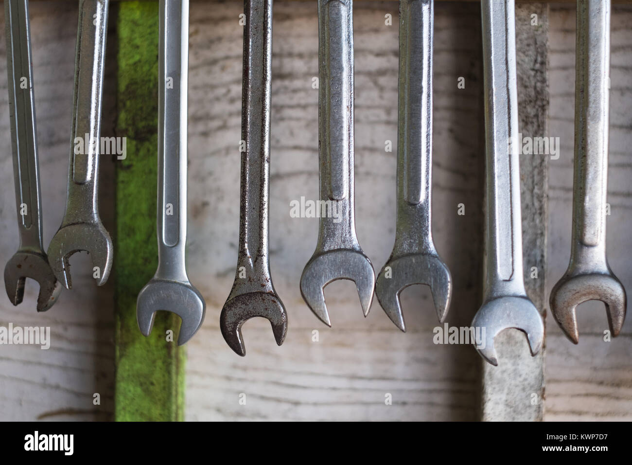 Old hand tools against a wall hi-res stock photography and images - Alamy