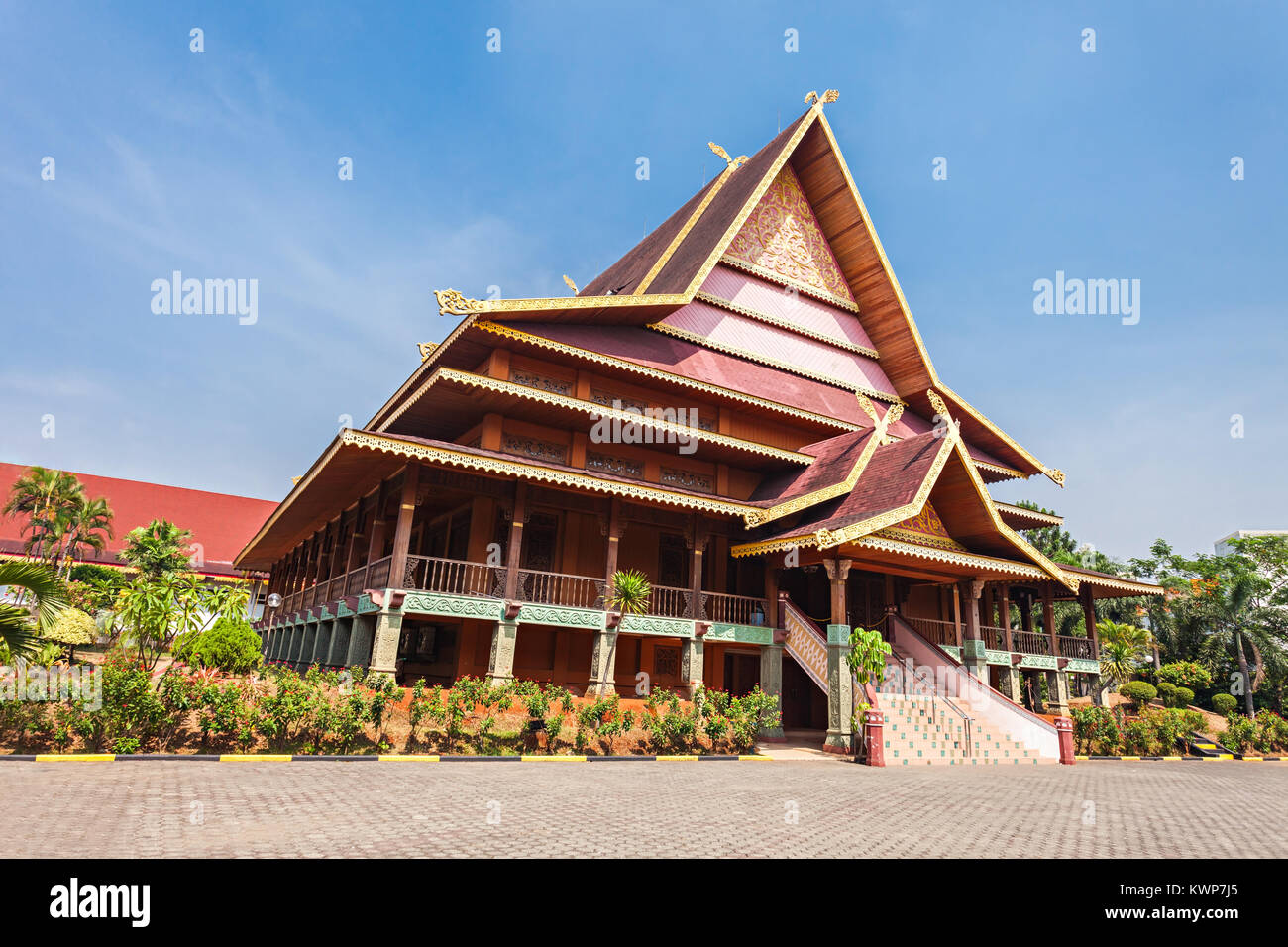 Riau pavilion inside Taman Mini Indonesia Park Stock Photo - Alamy