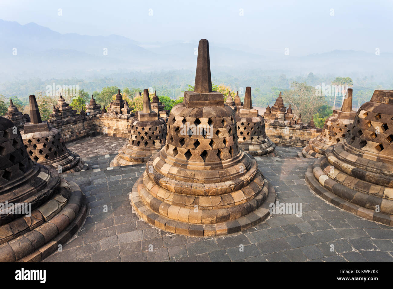 Stupas in Borobudur Temple, Central Java, Indonesia Stock Photo - Alamy