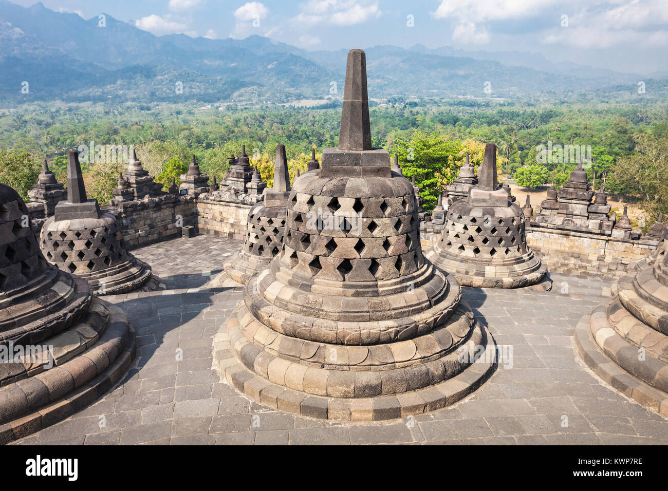 Stupas in Borobudur Temple, Central Java, Indonesia Stock Photo - Alamy