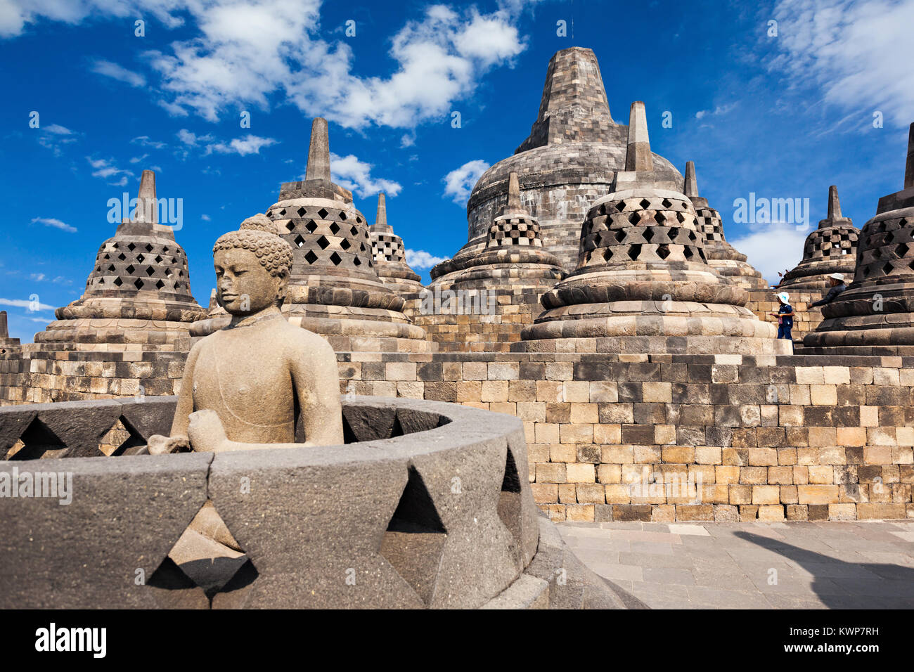 Buddha statue in Borobudur Temple, Java island, Indonesia Stock Photo ...