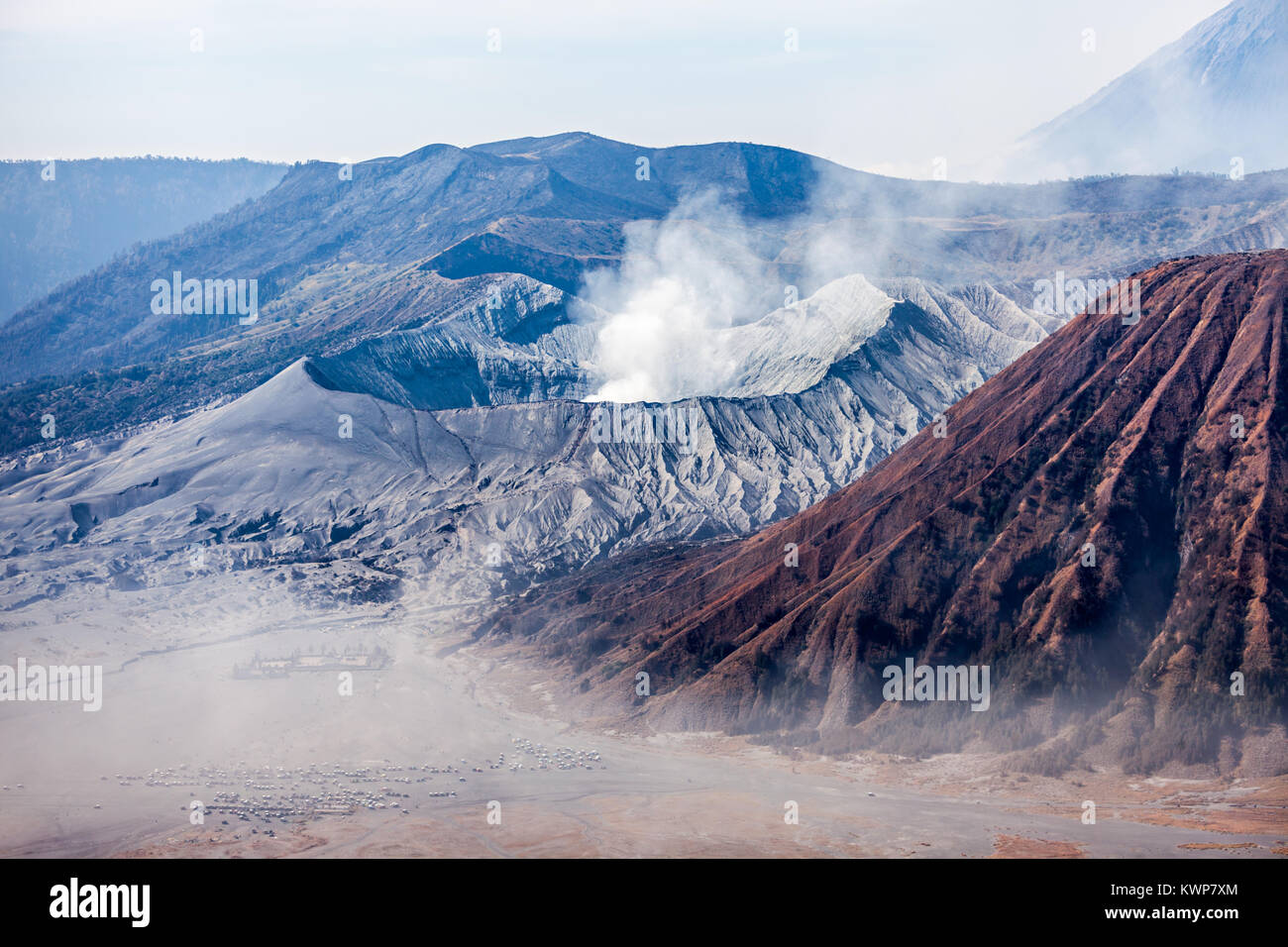 Crater of Bromo volcano, Java island, Indonesia Stock Photo - Alamy